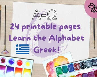 Greek Alphabet Coloring Pages - Etsy