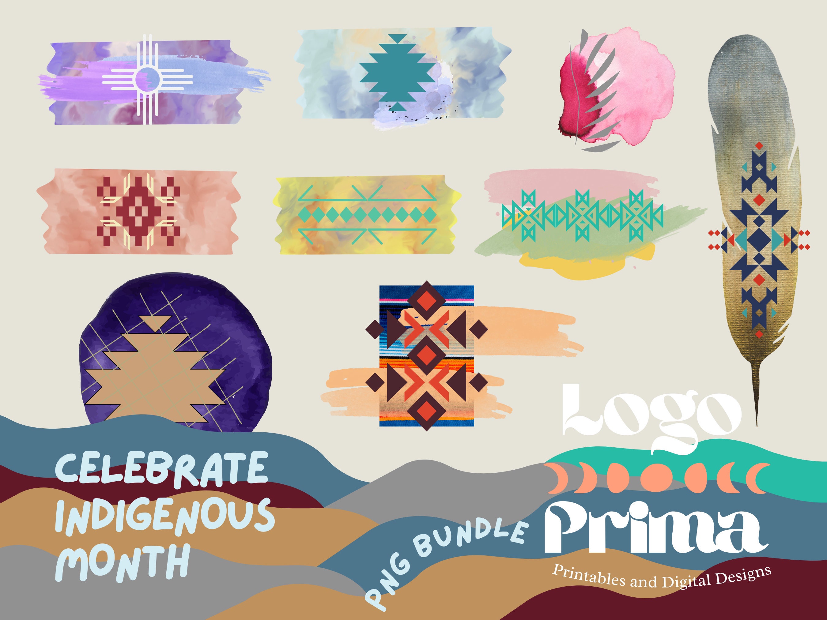Celebrate Indigenous Month and Culture PNG PDF Sticker Digital Download ...