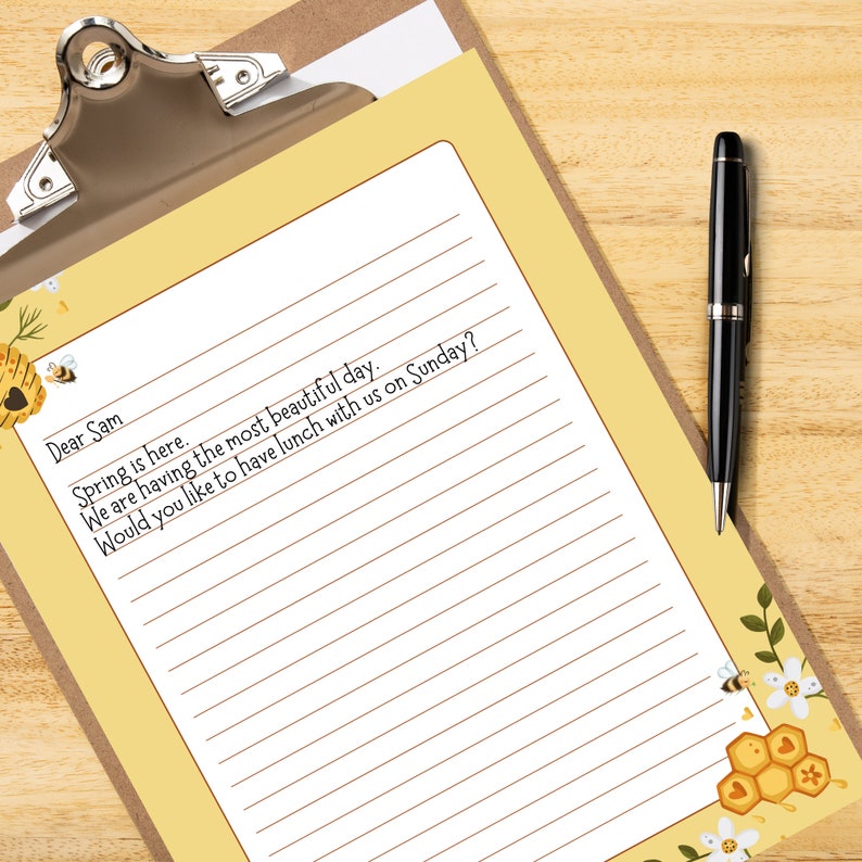 Digital Beehive Printable Stationery , Bee Stationery Printable ...