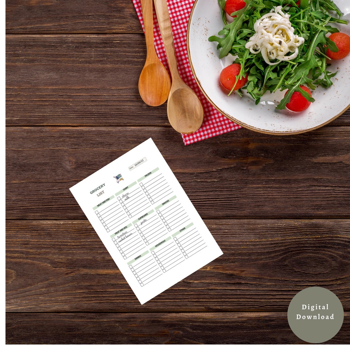 Grocery List Printable/ Digital Canva Grocery Template - Etsy UK