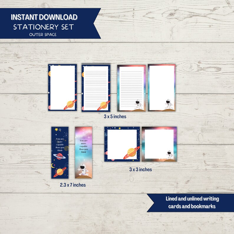 Outer Space Printable Stationery, Printable Paper, Writing Paper ...