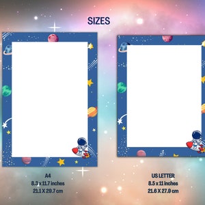 Outer Space Printable Stationery Set, Writing Notes and Cards, Writing ...