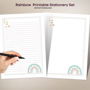 Rainbow Stationery: Lined & Unlined Writing Paper (digital Download) - Etsy