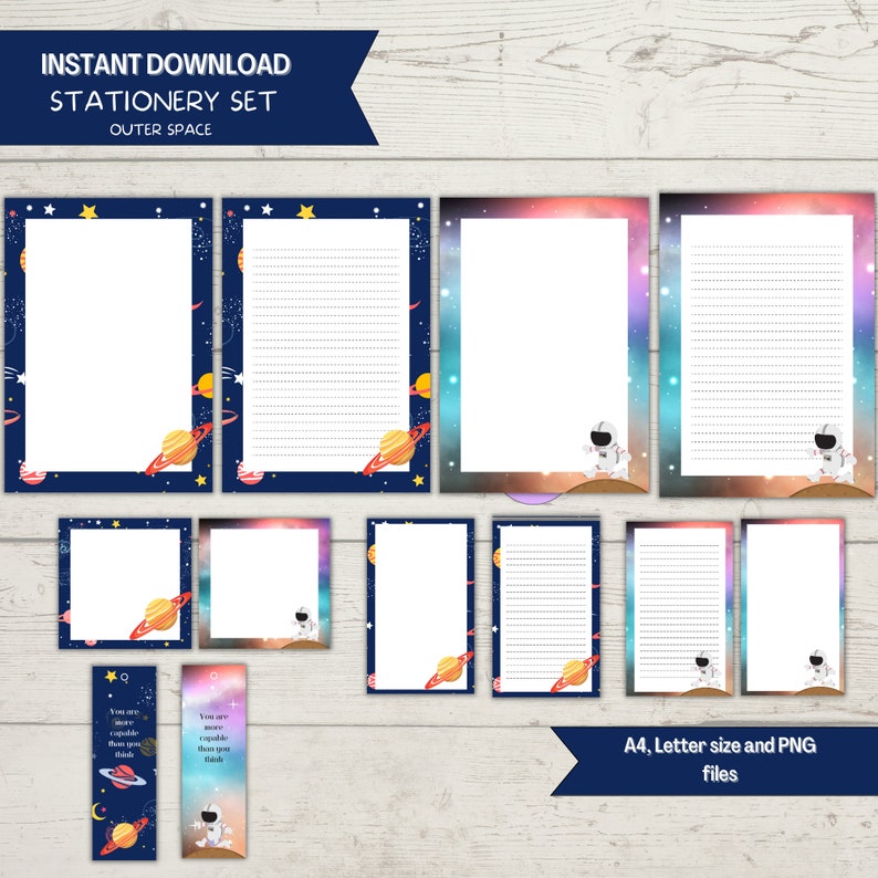 Outer Space Printable Stationery, Printable Paper, Writing Paper ...
