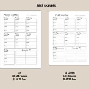 Weekly Meal Planner, Printable Meal Plan, Digital Menu Plan, Food ...