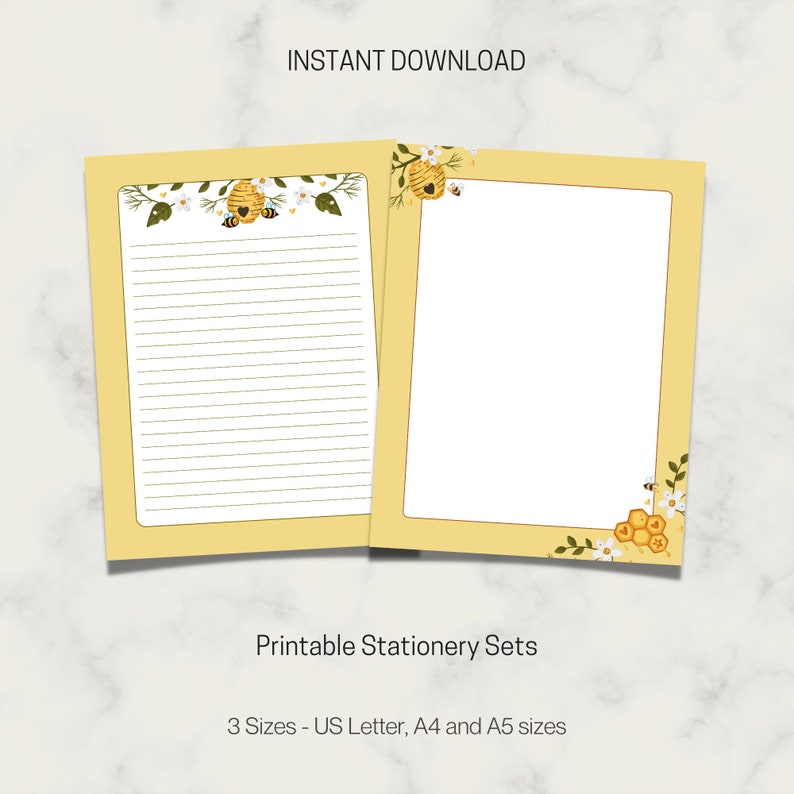 Digital Beehive Printable Stationery , Bee Stationery Printable ...