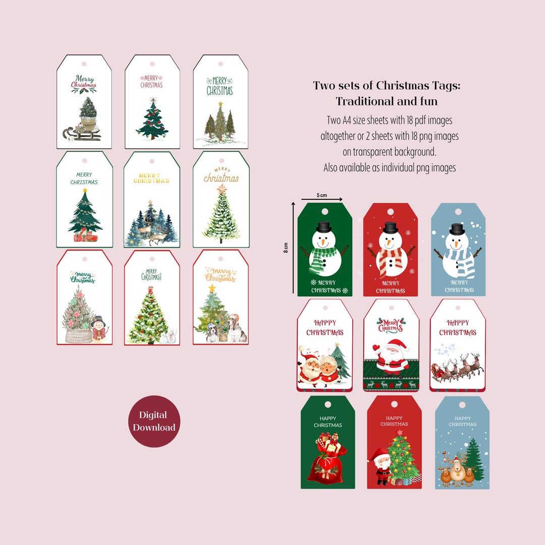 Printable Christmas Gift Tags Digital Gift Tags Christmas - Etsy