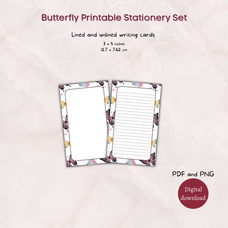 Butterfly Printable Stationery, Printable Writing Paper, Writing Paper ...