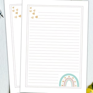 Rainbow Stationery: Lined & Unlined Writing Paper (digital Download) - Etsy