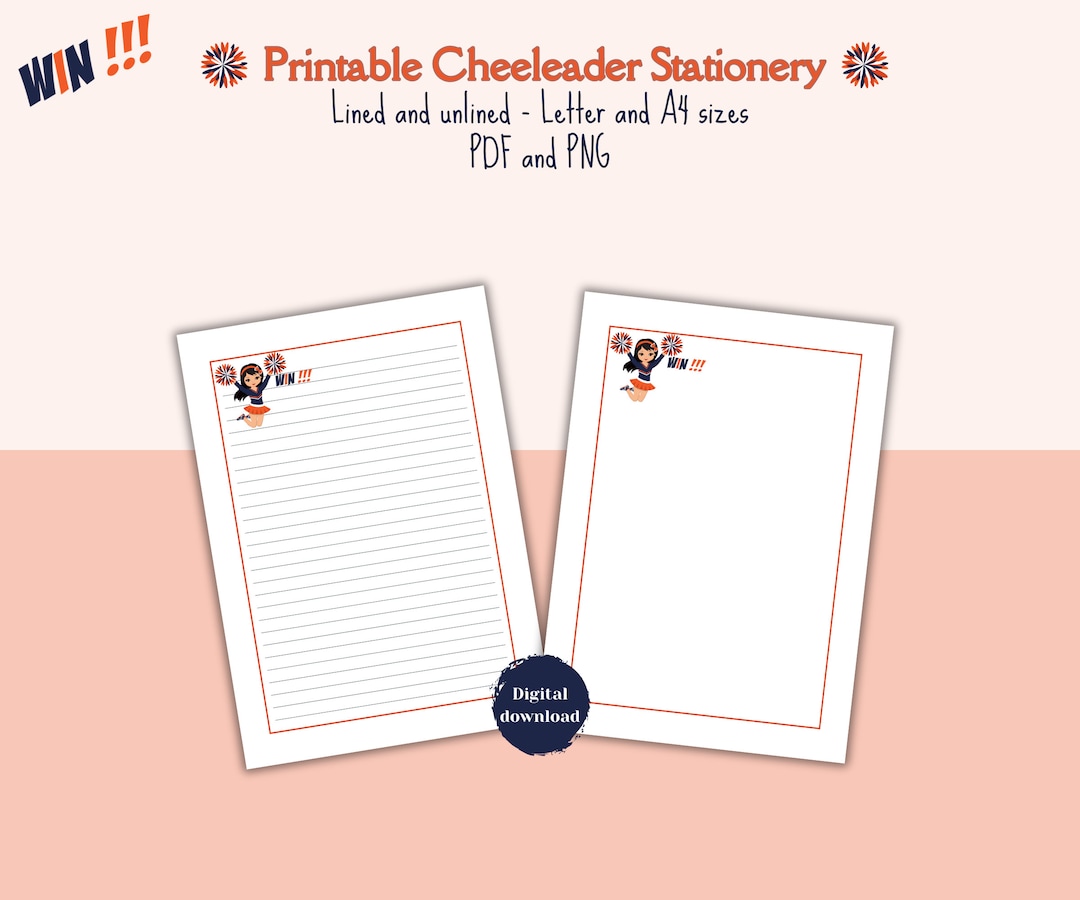 Cheerleader Stationery Set, Writing Paper, Girls Writing Paper ...