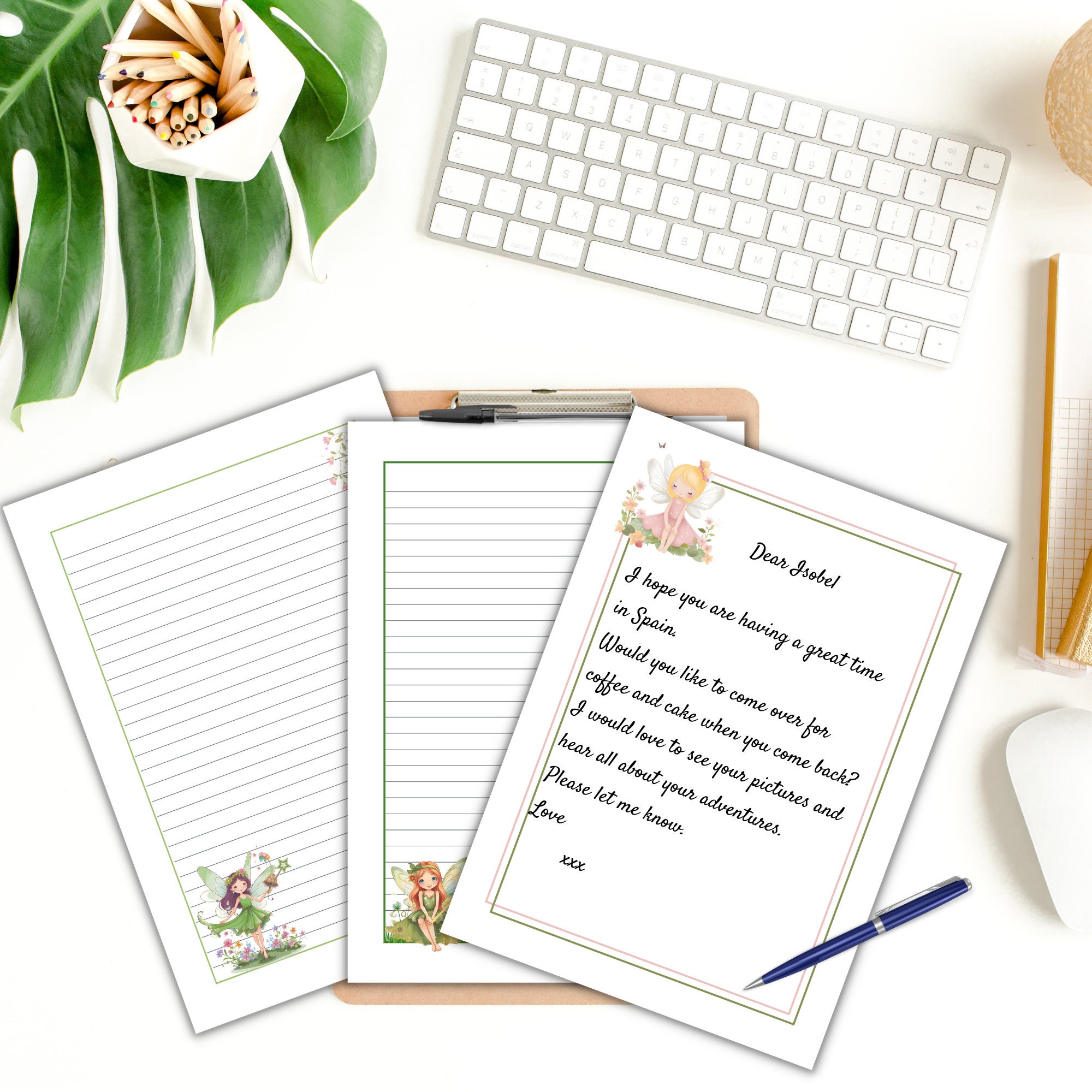 Fairy Stationery Set , Fairy Printable Paper, Digital Stationery ...