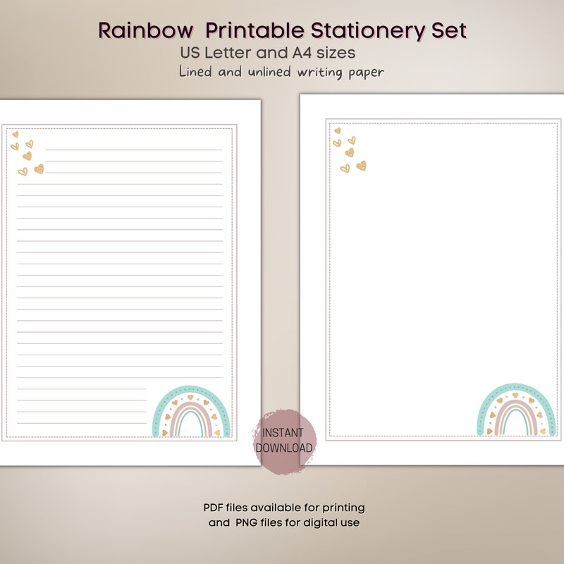 Rainbow Stationary - Etsy