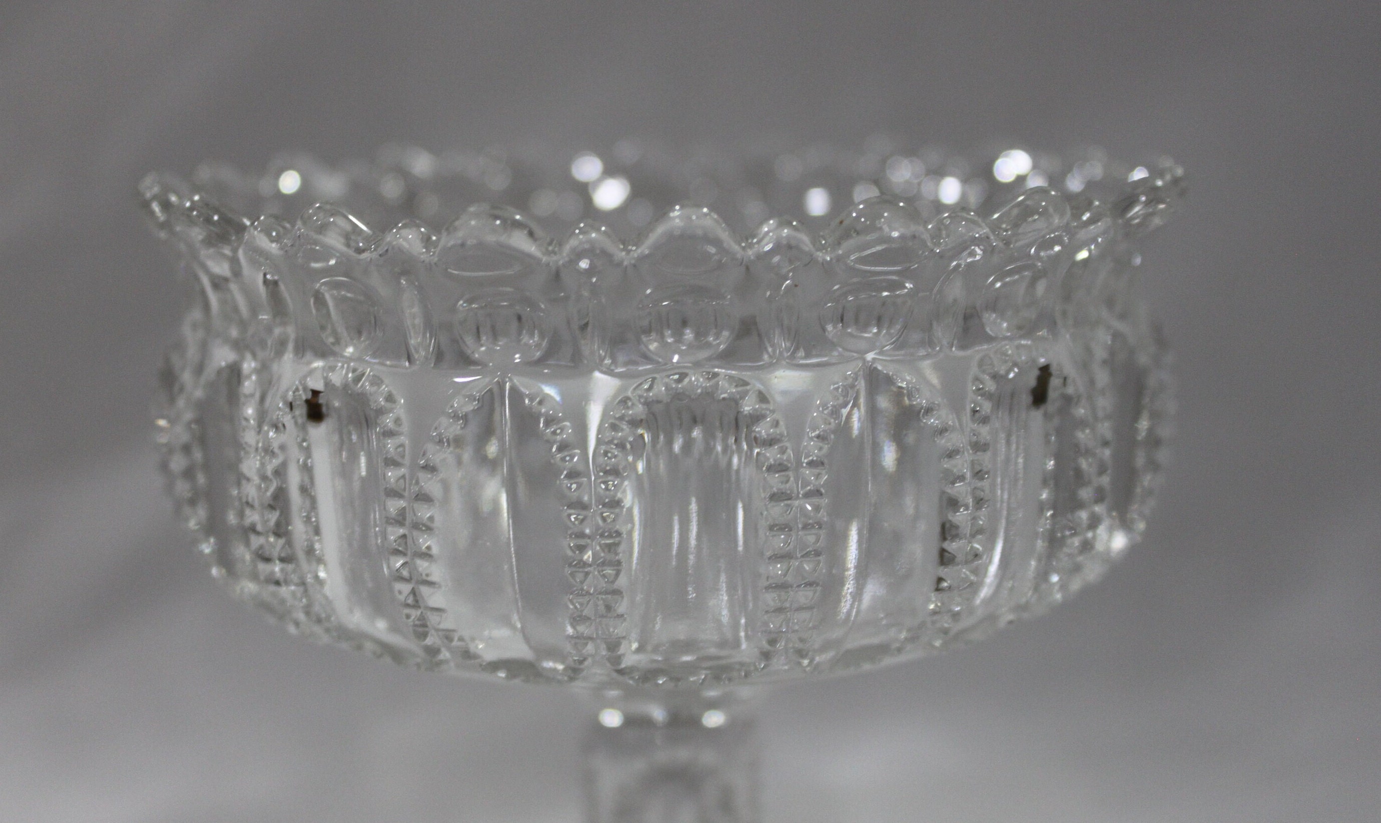 EAPG National Glass Company Prize Pattern Clear Compote Pedestal ...