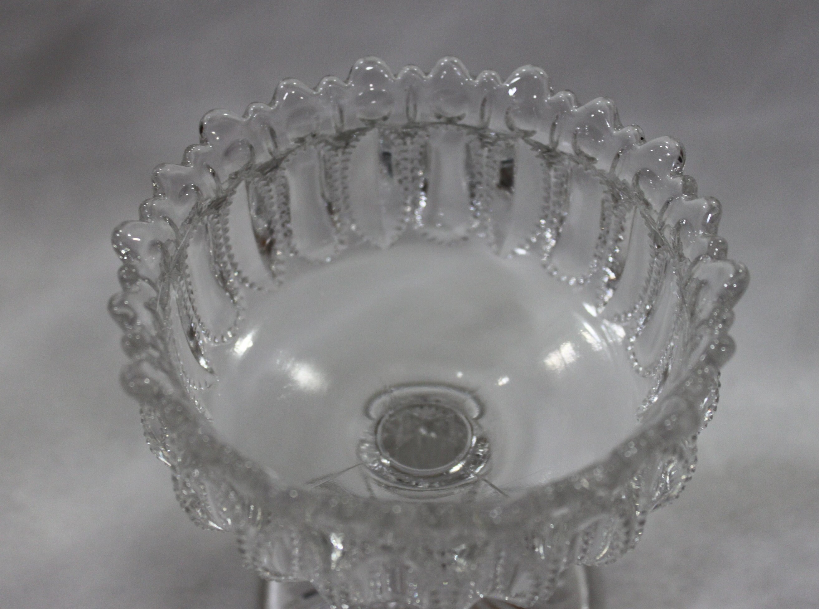 EAPG National Glass Company Prize Pattern Clear Compote Pedestal ...