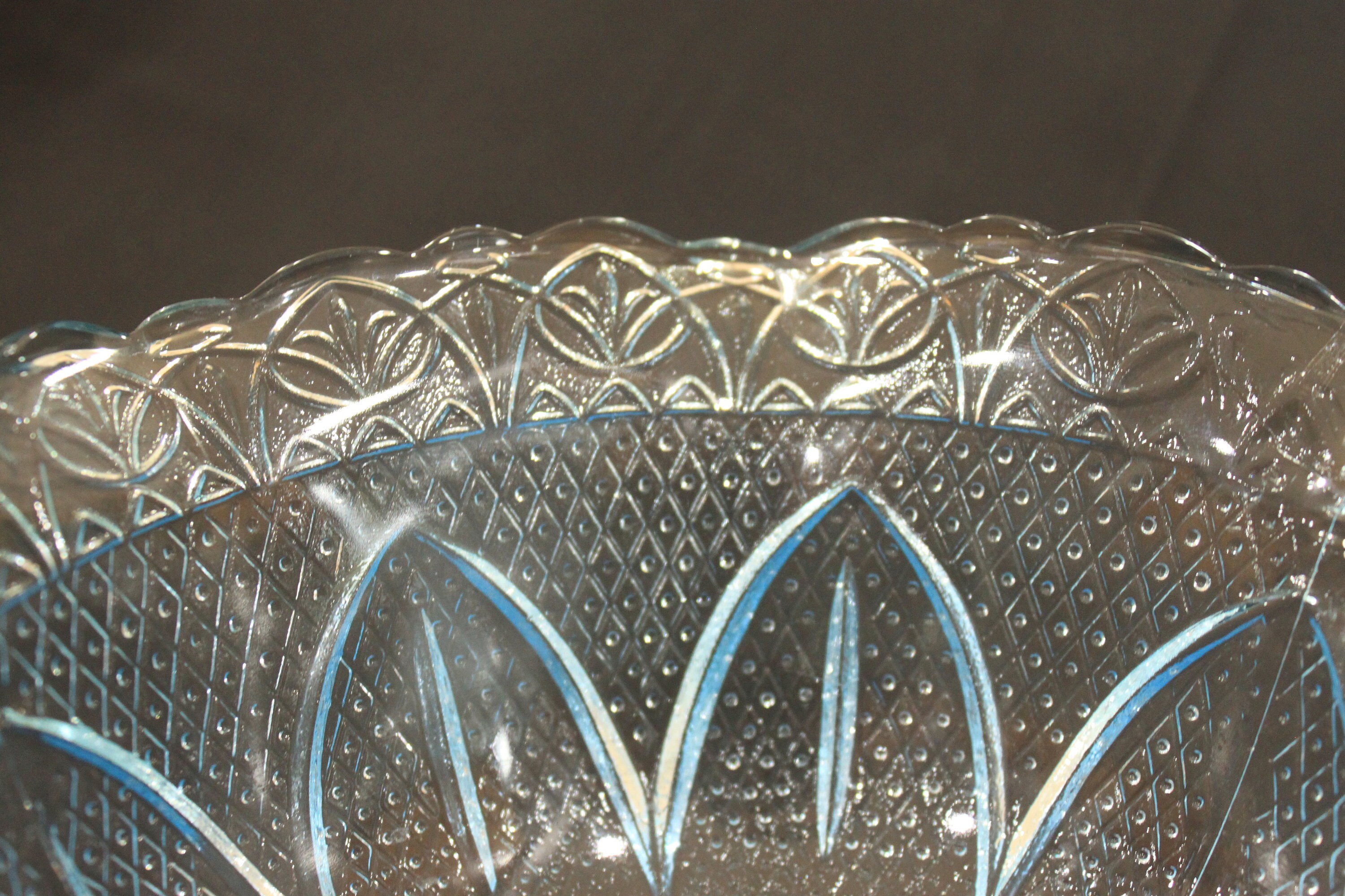 Vintage Fenton Princess House Pattern Decorative Bowl With Scalloped ...