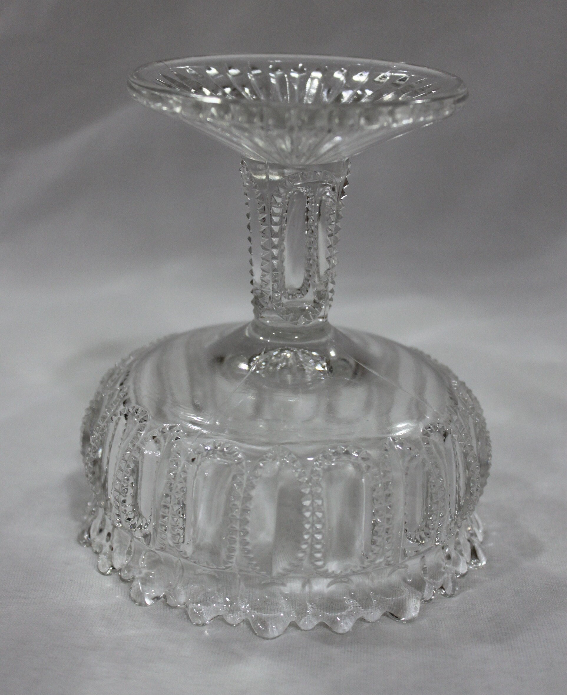 EAPG National Glass Company Prize Pattern Clear Compote Pedestal ...