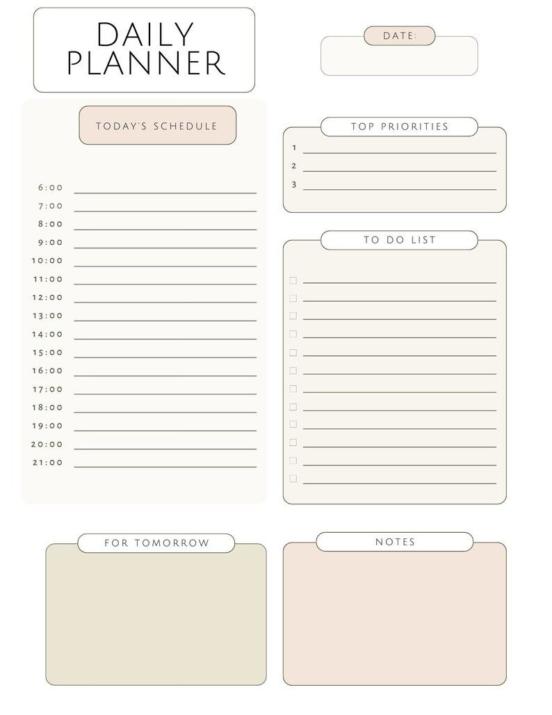 Printable Daily to Do List, Instant Download, Productivity Planner ...