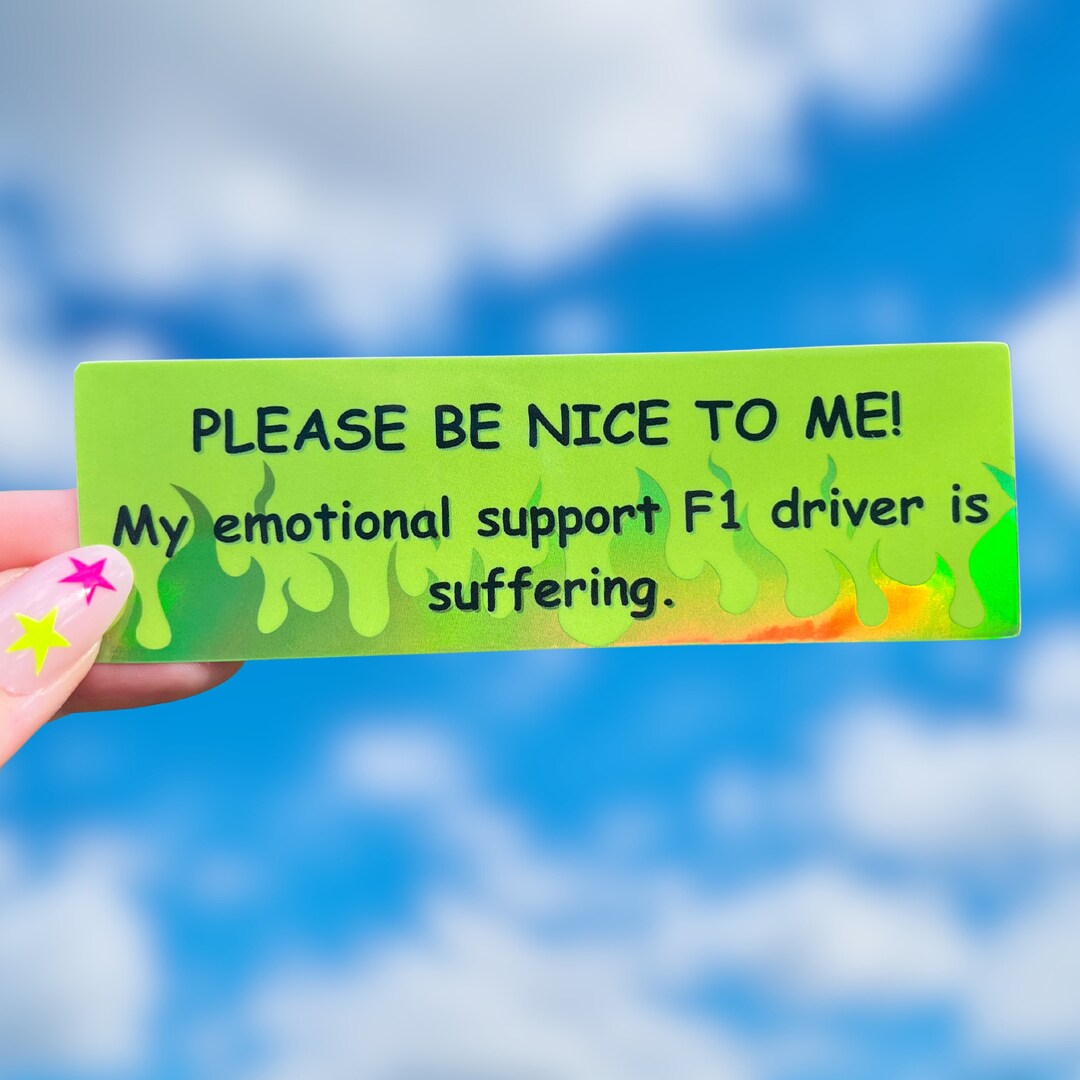 Emotional Support Driver | F1 Sticker for Notebooks, Laptops, and Water ...