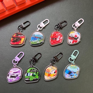 Driver Helmet Acrylic Charms | F1 Driver Keychains for Backpacks, Bags ...