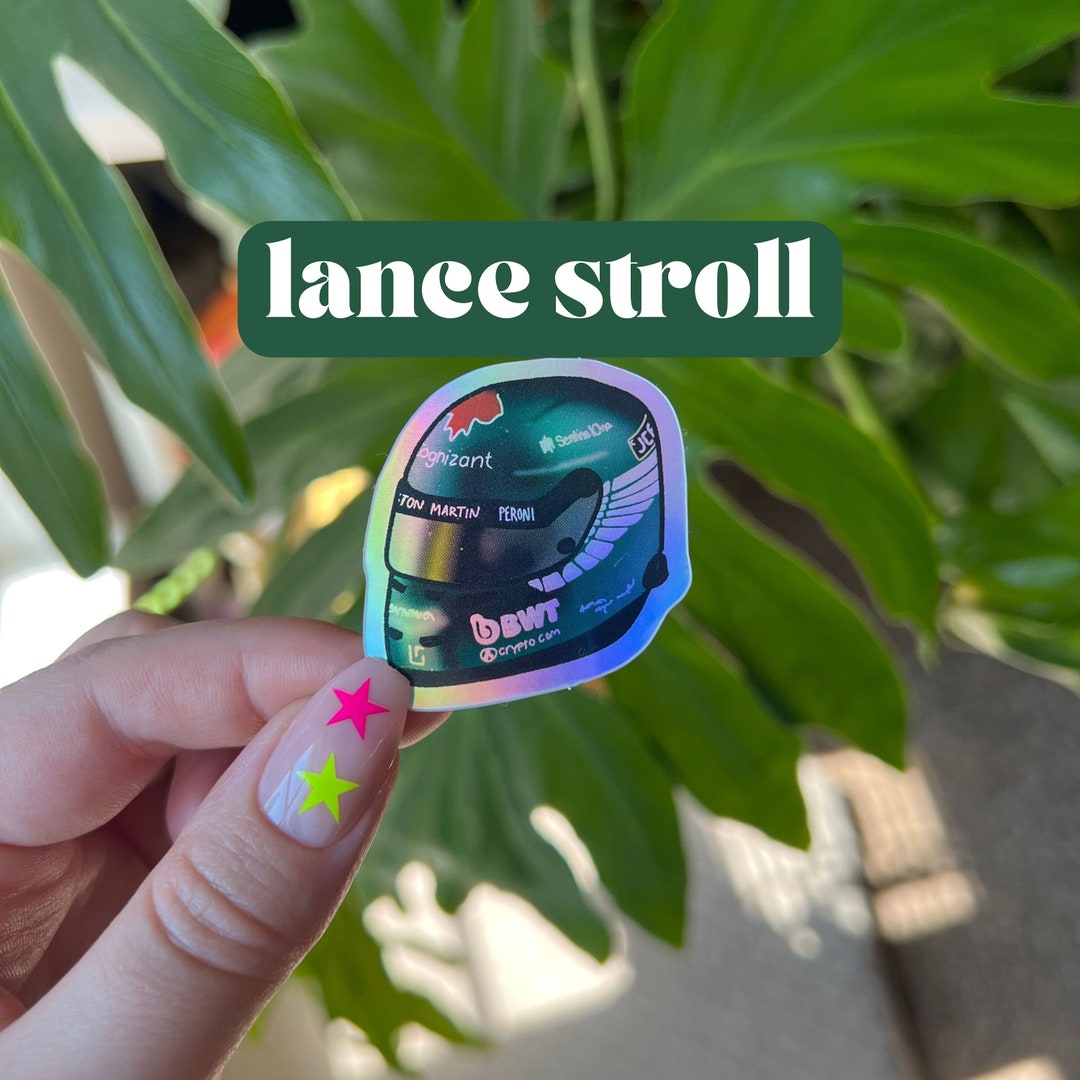 Lance Stroll Mini Helmet Sticker | Cute F1 Sticker for Notebooks, Water ...