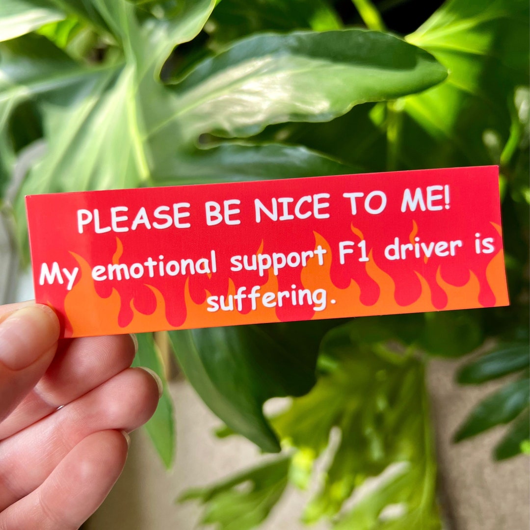 Emotional Support F1 Driver F1 Sticker for Notebooks - Etsy Australia