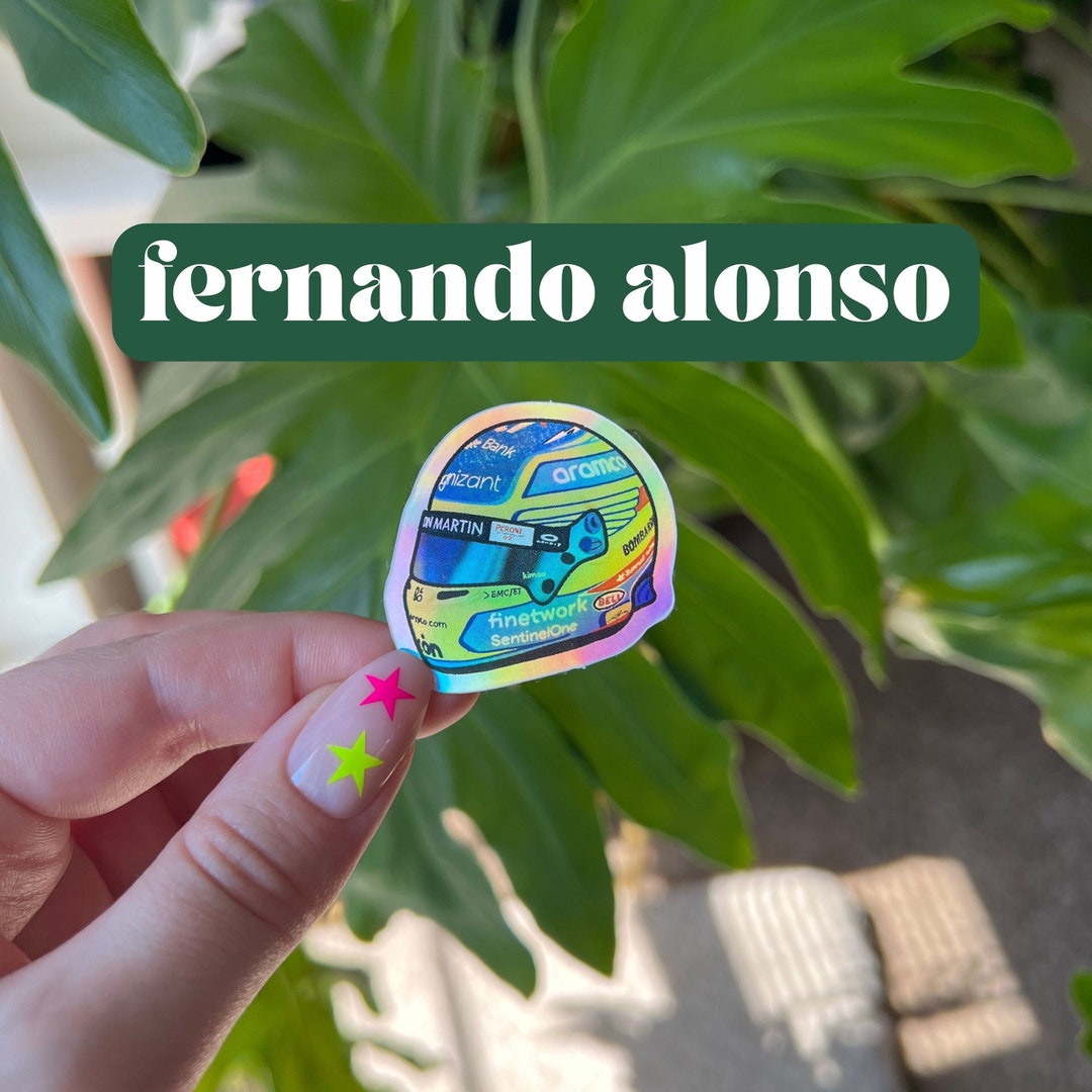 Fernando Alonso Mini Helmet Sticker | Cute F1 Sticker for Notebooks ...