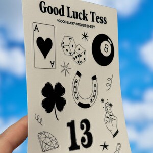 Good Luck Sticker Sheet | Aesthetic Sticker Sheet | Flash Tattoo ...