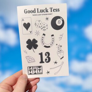 Good Luck Sticker Sheet | Aesthetic Sticker Sheet | Flash Tattoo ...