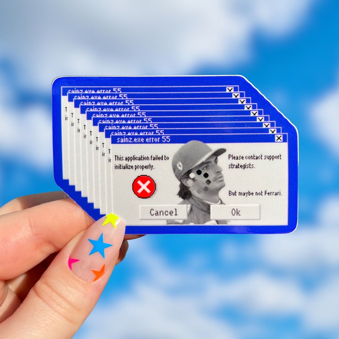 Carlos Sainz Jr. "exe.error" Sticker | Cute Formula One Sticker for ...