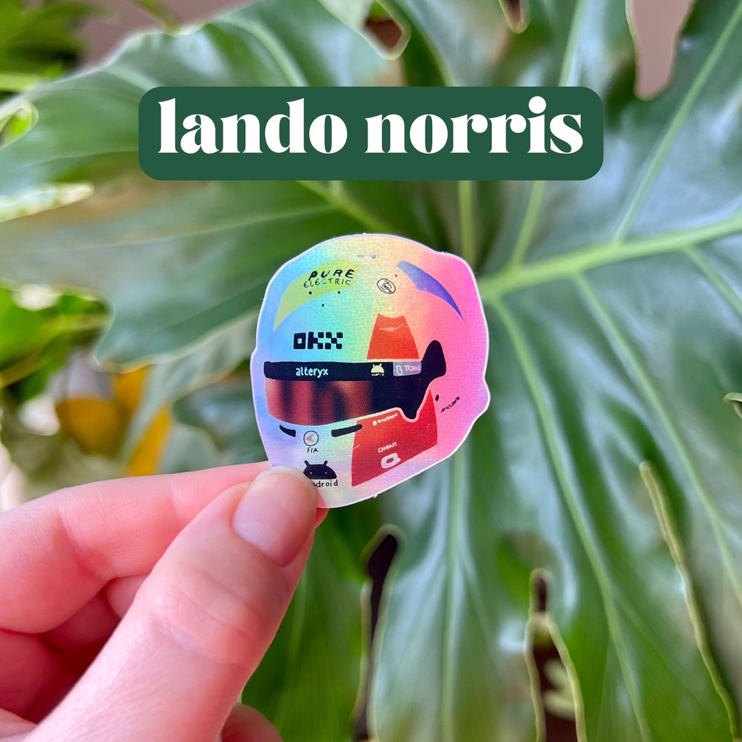 Lando Norris Mini Helmet Sticker | Cute Formula One Sticker for ...