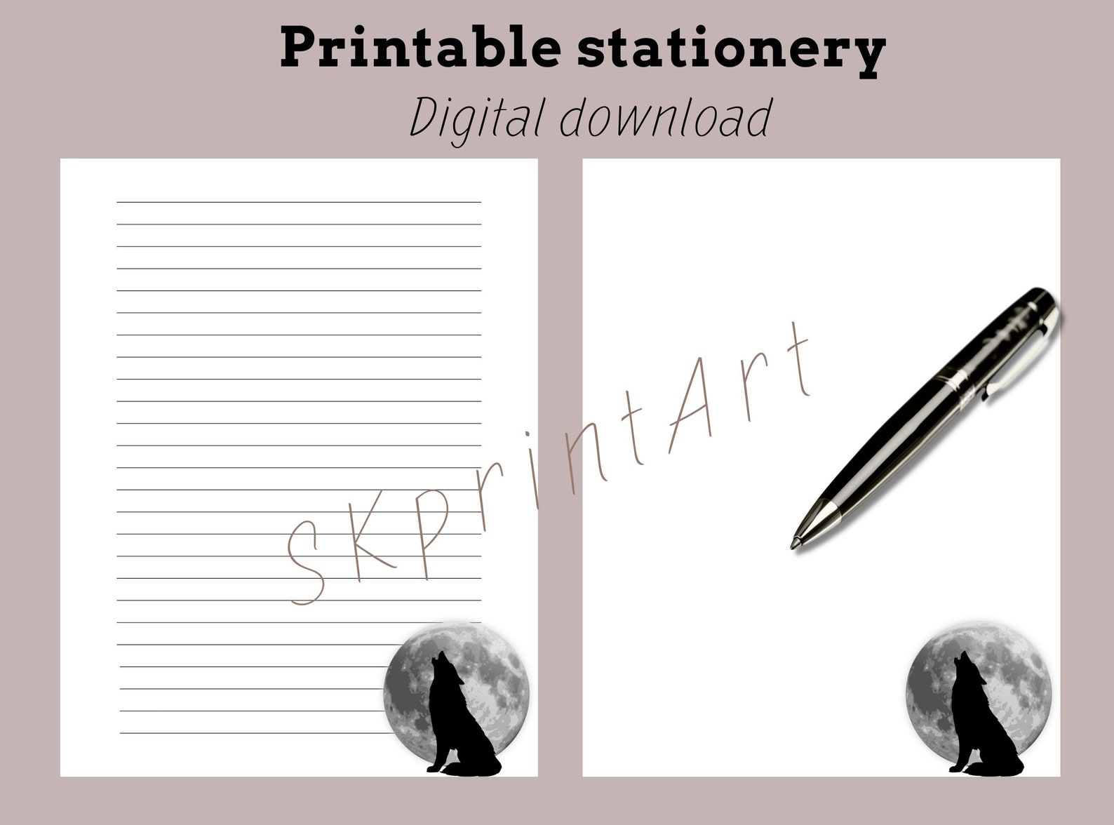 Letter Writing Set Moon and Stars Printable Stationery - Etsy