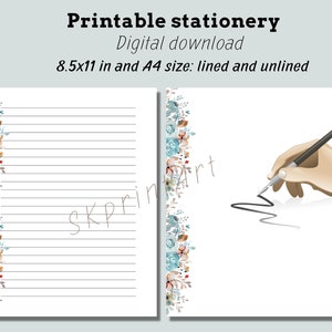 Set Printable Stationery Letter Writing Bundle Floral - Etsy