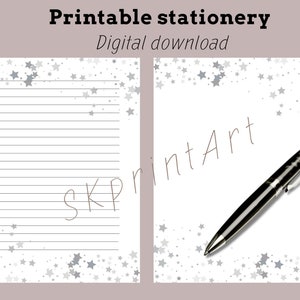 Letter Writing Set Moon and Stars Printable Stationery - Etsy