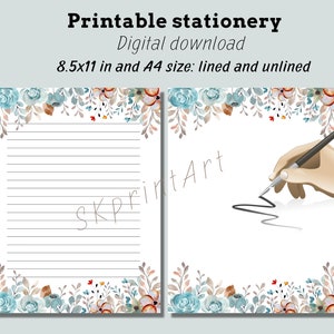 Set Printable Stationery Letter Writing Bundle Floral - Etsy