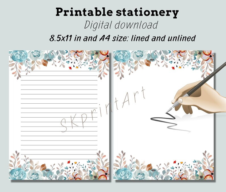 Set Printable Stationery Letter Writing Bundle Floral - Etsy