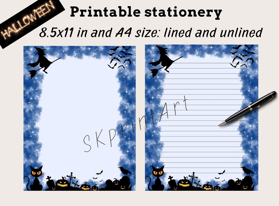 Halloween Stationery, Halloween Letter Writing Paper Printable ...