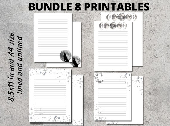 Letter Writing Set Moon and Stars Printable Stationery - Etsy