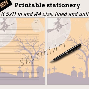 Halloween Stationery, Halloween Orange Notepad, Halloween Letter ...