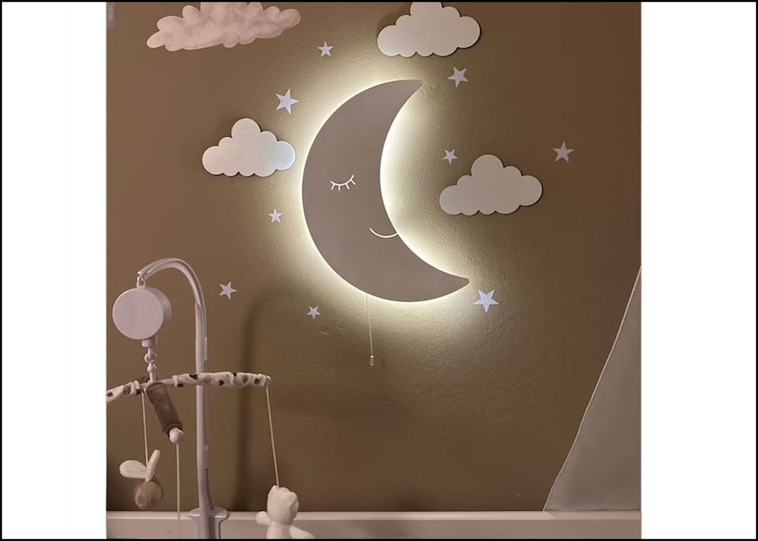 Moon Lamp, Kids Night Light, Moon Light, Baby Girl Gift, Nursery Wall ...