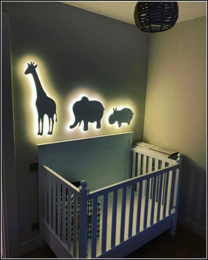 Giraffe Lamp or Elephant Lamp or Dinosaur Lamp or Hippo Lamp, Safari ...