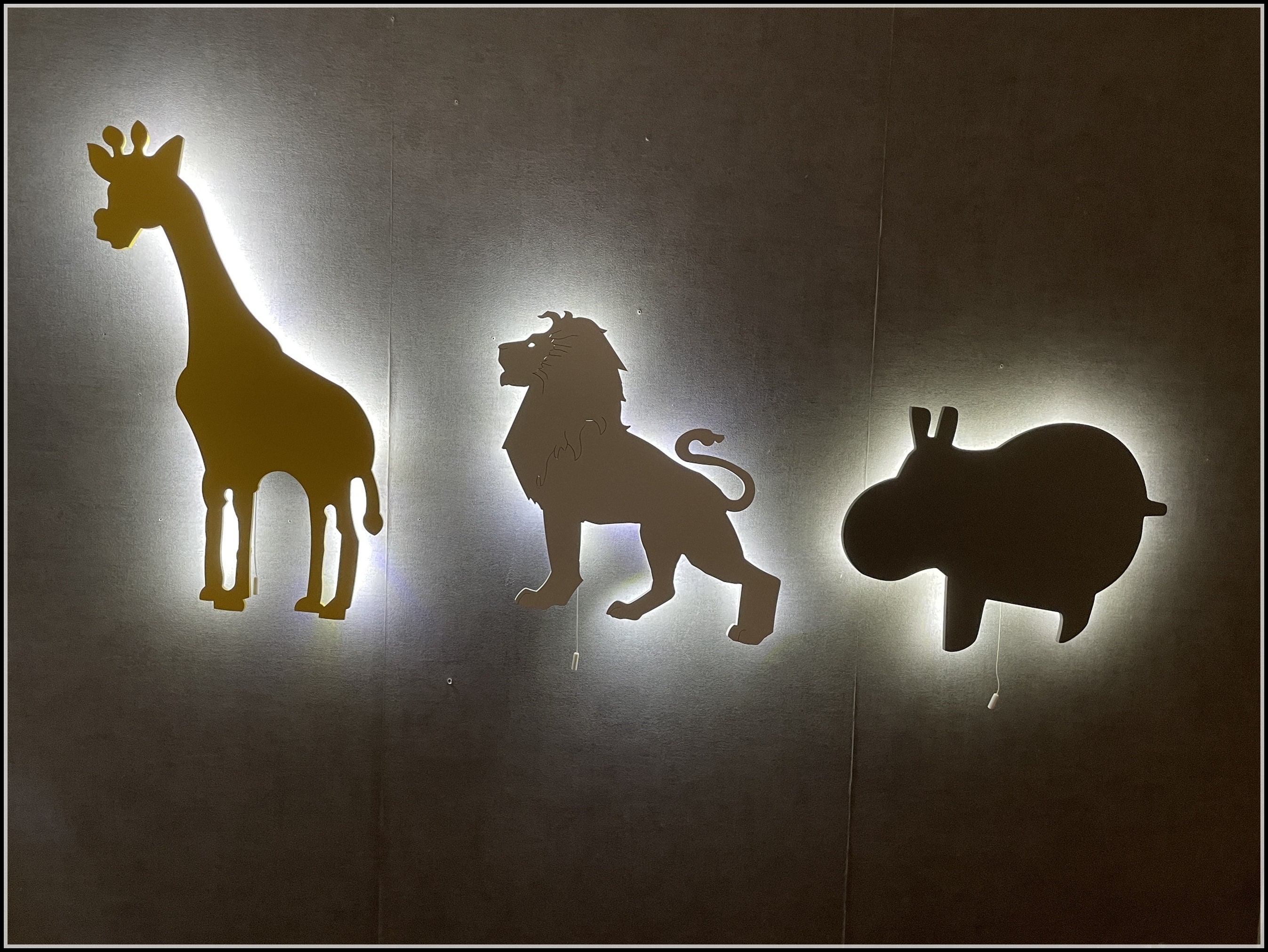 Safari Night Light, Nursery Lamp, Giraffe Lamp, Lion Lamp, Hippo Lamp ...