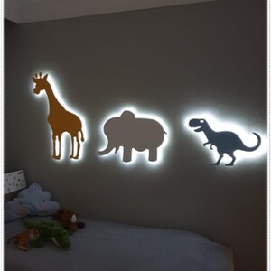 Giraffe Lamp or Elephant Lamp or Dinosaur Lamp or Hippo Lamp, Safari ...