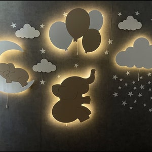 Set of 4 Nursery Lighting, Baby Room Lamp, Cloud Lamp, Nursery Wall ...