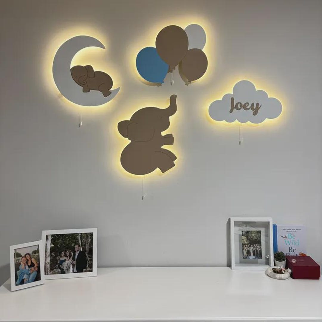 Set of 4 Baby Room Light, Baby Light, Custom Baby Gift, Cloud Lamp ...