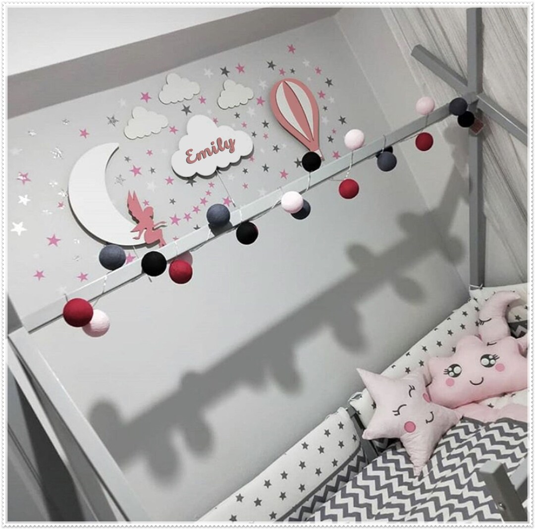 Set of 3 Baby Girl Nursery Decor, Fairy Night Light and Cloud Lamp and ...