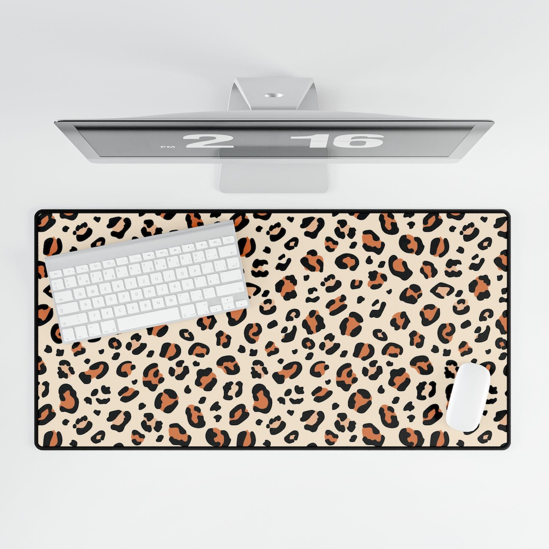 Leopard Skin Desk Mats, Animal Print Mouse Pad, Wildlife Office Decor ...