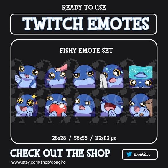 Fish Twitch Emotes Cute Twitch Emotes bahp Love Lul - Etsy