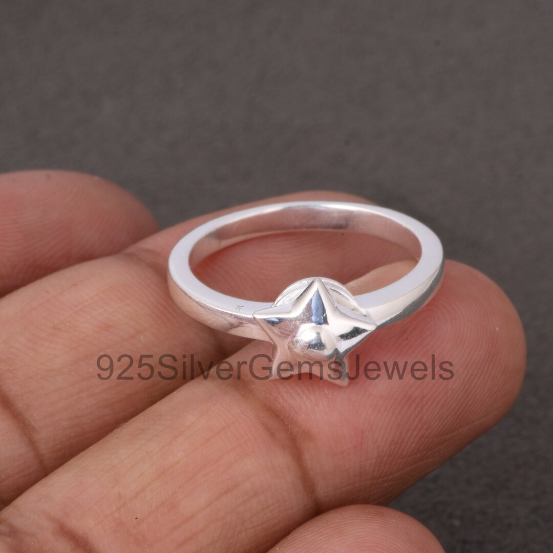 Star Spinner Ring, 925 Sterling Silver Fidget Ring, Rotating Ring ...