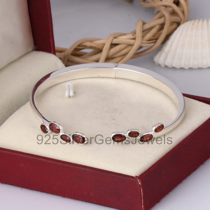 Garnet Bangle - Etsy