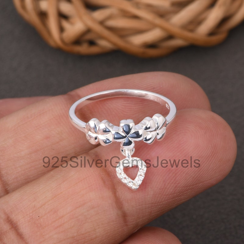 Heart Charm Ring - Etsy